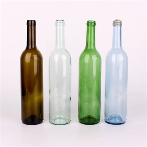 750ml Clear Amber Green Blue Glass Wine Bottle With Lid 750ml Wine