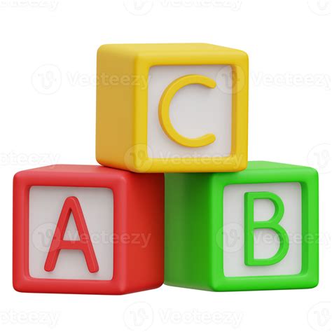 Alphabet Blocks 3d Icon Illustration 28753785 Png