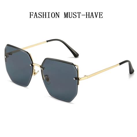 Rimless Vintage Sunglasses Women 2023 Fashion Sunglasses Luxury Glasses