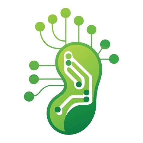 Sleek And Modern Footprint Icon With Futuristic Circuit Path Design