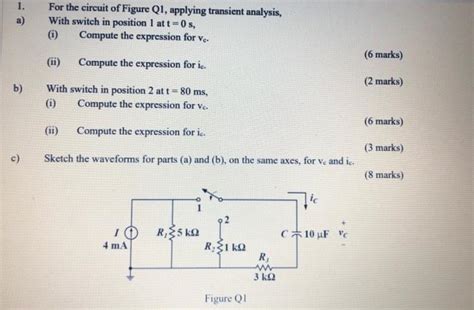 Solved For The Circuit Of Figure Q Applying Transient Chegg