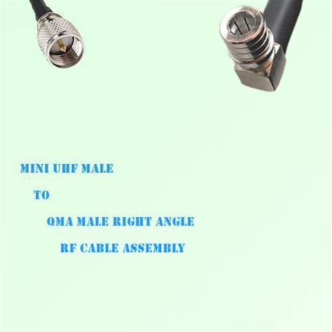 Mini UHF Male To QMA Male Right Angle RF Cable Assembly