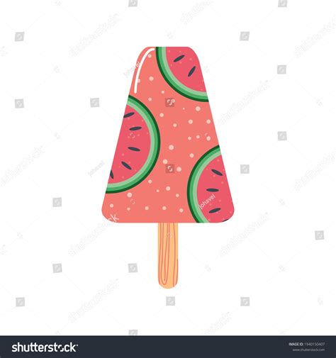 Watermelon Ice Cream Stick Stock Vector Royalty Free 1940150407