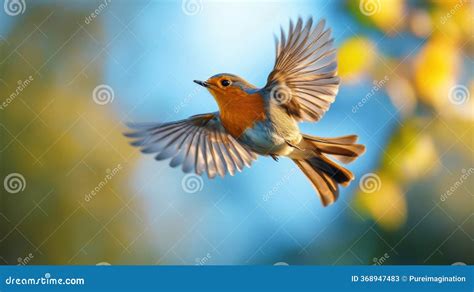 Red Robin In Flight A Stunning Depiction Of Natures Beauty Royalty