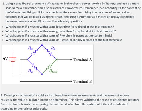 Solved 1 ﻿using A Breadboard Assemble A Wheatstone Bridge