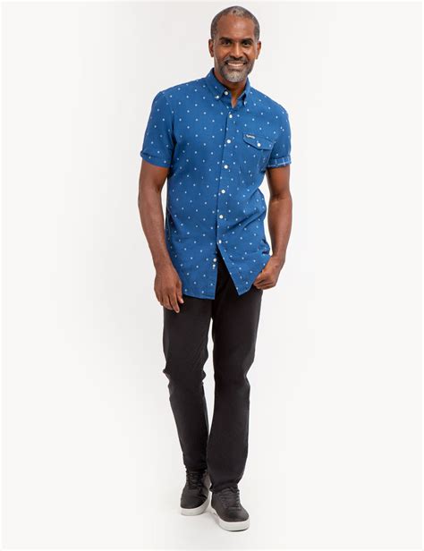 Dobby Double Side Pattern Short Sleeve Shirt U S Polo Assn