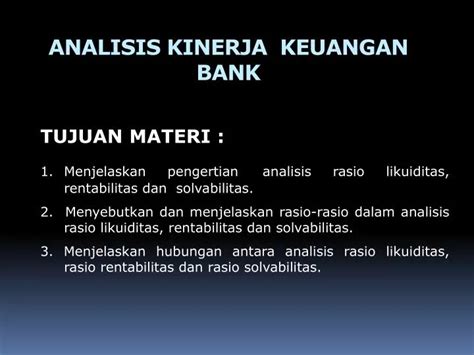 PPT ANALISIS KINERJA KEUANGAN BANK PowerPoint Presentation ID
