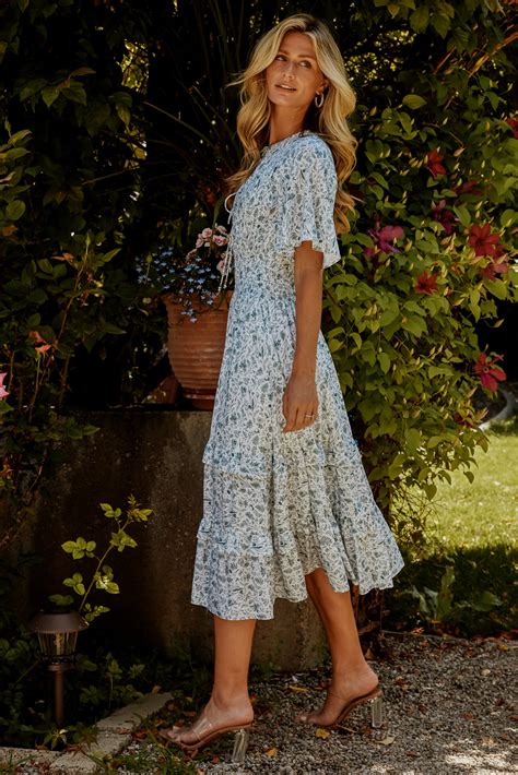 Spell Boho Midi Dress Sage Pink Floral Baltic Born