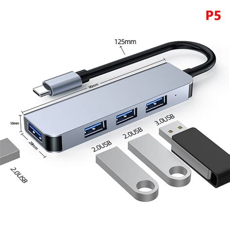 Usb C Dockingstation Usb C Hub Adapter Til Flere Skærme Med 4 Type C 4