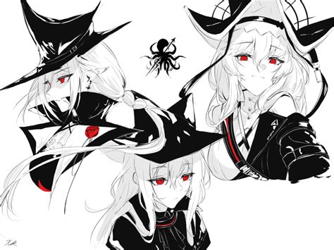 Safebooru Arknights Ascot Bare Shoulders Braid Breasts Closed Mouth