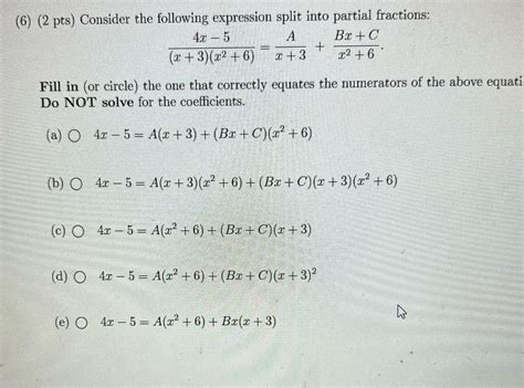 Solved 6 2 Pts Consider The Following Expres SolutionInn
