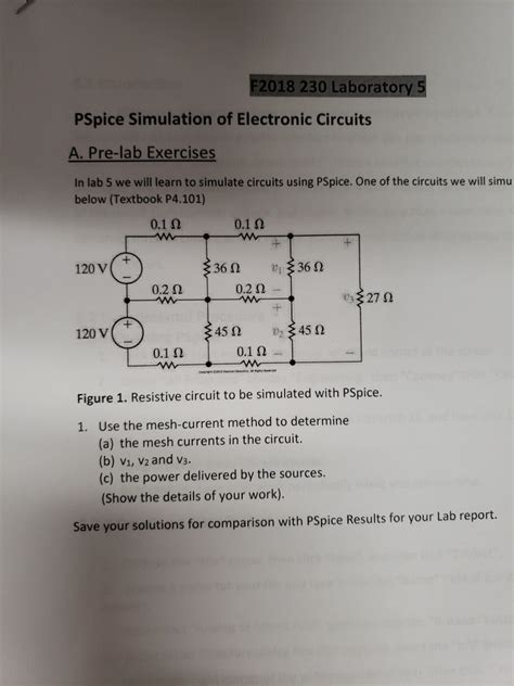 solved 2018 230 laboratory 5 pspice simulation of electronic