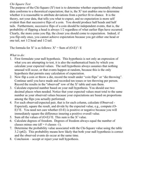 solved chi square test the purpose of the chi square x²