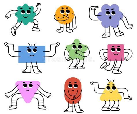 Geometric Shapes Characters Stock Vector Illustration Of Vector