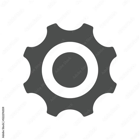Settinggear Icon For Ui Social Media Website Isolated On White Background Stock Vector