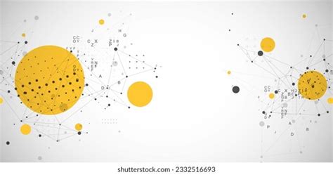 Template Science Technology Presentation Plexus Style Stock Vector