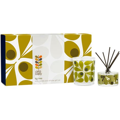 Orla Kiely Acorn Fig Tree Mini Candle And Diffuser T Set English