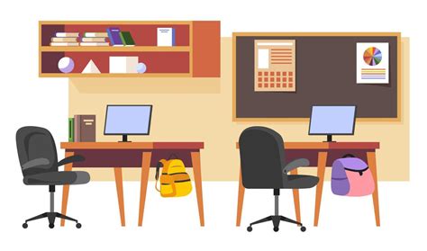 Informatics Classroom Interior School Education 17541781 Vector Art At Vecteezy