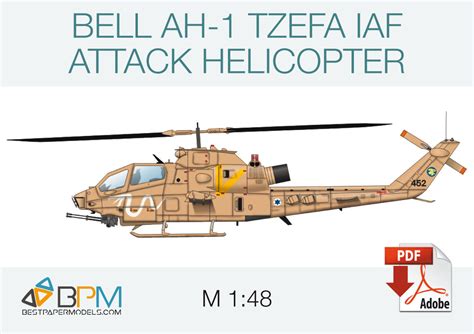 Bell Ah 1 Tzefa Iaf Attack Helicopter Papercraft Airplane Lobsters Papercrafts