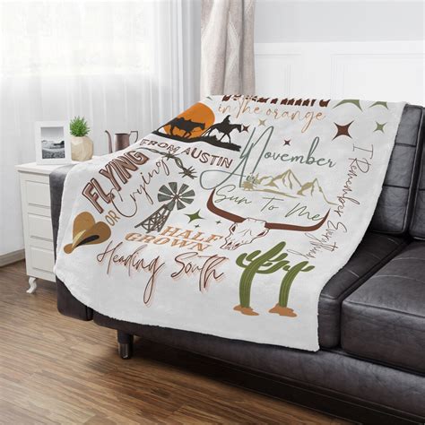 Zach Bryan Song Titles Minky Blanket Etsy
