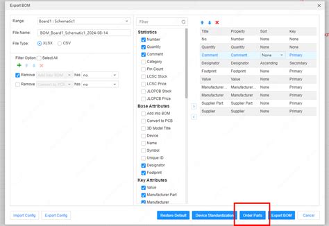 Export Bom Easyeda Pro User Guide