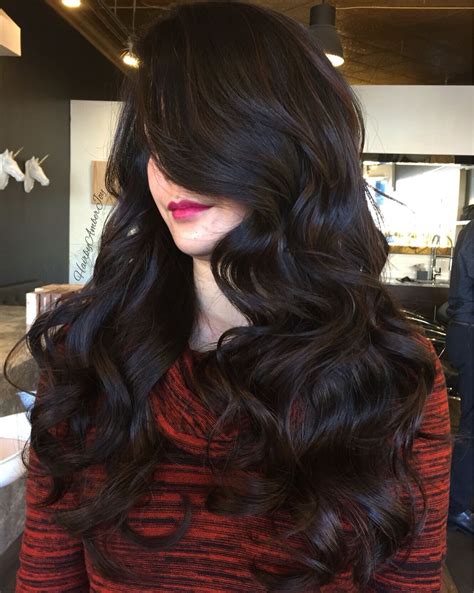 Rich Dimensional Dark Chocolate Brown. Long layered haircut, big sultry ...
