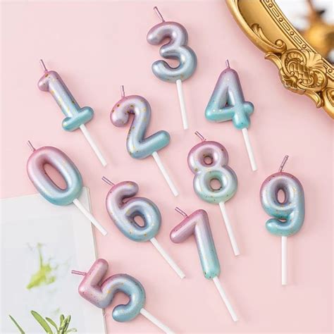 甜妞節慶♥台灣現貨♥【星空數字蠟燭0～9】夢幻蠟燭 漸層數字蠟燭 生日蠟燭 寶寶周歲蠟燭 造型蠟燭 生日派對 蛋糕佈置 蝦皮購物