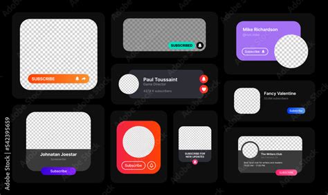 Big Set Of Subcribe Notification Illustrations D Social Media UI Concept In Minimalistic Design
