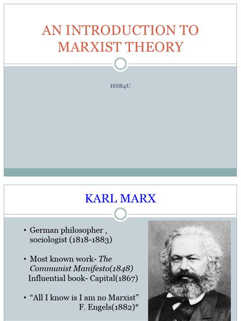 Marxist Theory Hsb4u Pdf Karl Marx Marxism