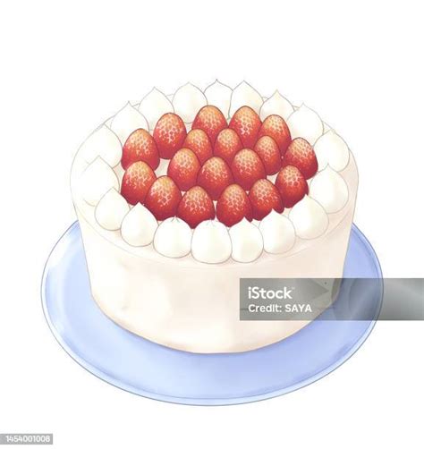 맛있는 딸기 생크림 케이크의 그림 케이크에 대한 스톡 벡터 아트 및 기타 이미지 케이크 딸기 흰색 배경 Istock