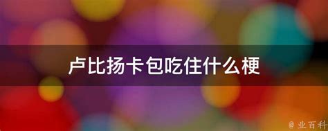 卢比扬卡包吃住什么梗 业百科