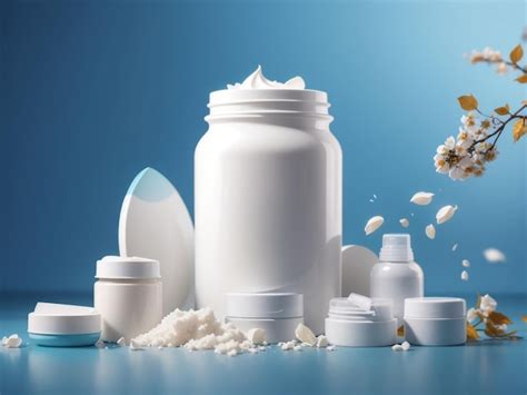 Premium Ai Image Cosmetic Elegance White Cosmetic Jars Spilling From