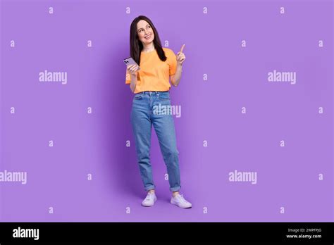 Full Body Length Photo Of Business Woman Pointing Empty Space Actual