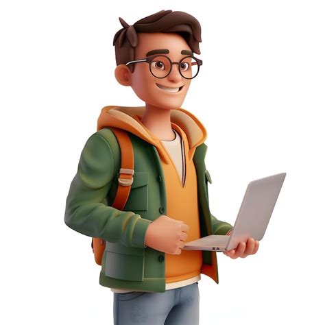 A Lego Man With Glasses And A Laptop Premium Ai Generated Image