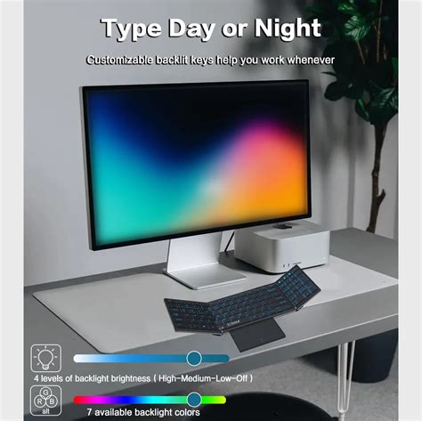 Jomaa Rechargeable Foldable Bluetooth Wireless Keyboard And Touchpad