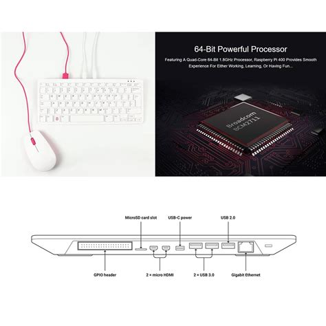 Raspberry Pi 400 Computer Kit Rpi 400 Personal Computer Kit Rees52