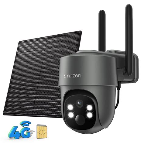 Tmezon 4G LTE Cellular Security Camera Wireless Solar Powered 2K WiFi