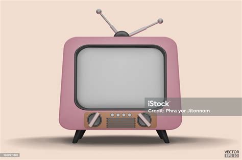 3d 렌더링 분홍색 빈티지 텔레비전 만화 스타일이 배경에 분리됩니다 미니멀한 레트로 Tv 핑크 아날로그 Tv 안테나가 있는 오래된 Tv 세트 3d 벡터 그림입니다 0명에