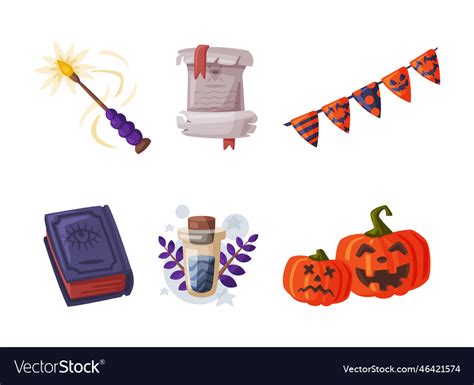 Halloween Holiday Scary Objects And Symbol Vector Image