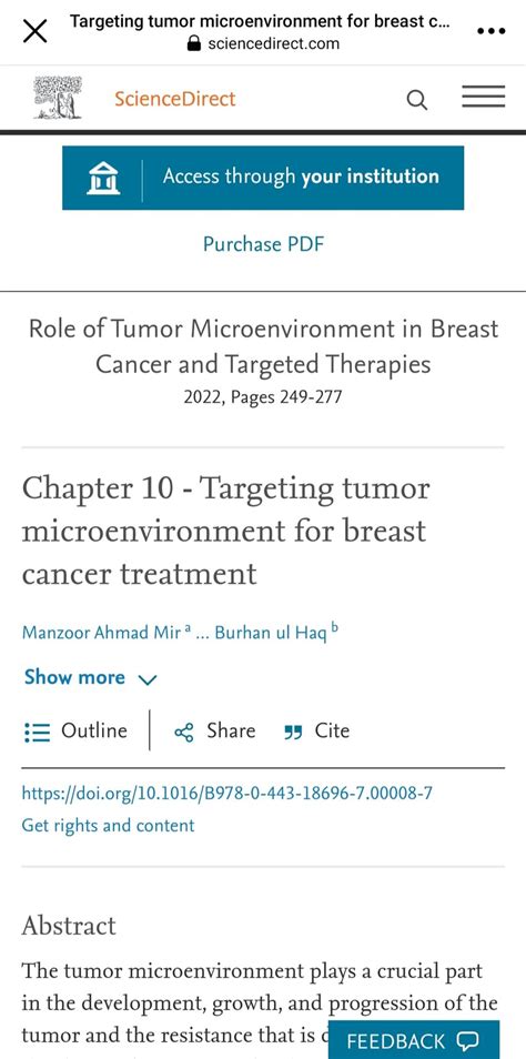 Pdf Targeting Tumor Microenvironment For Breast Cancer Treatment