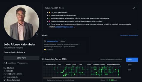 João Afonso Katombela No Linkedin Github Git Code Dev Programacao