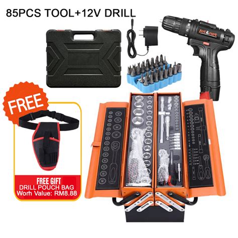 85pcs Heavy Duty Tools Box Full Set Metal Tool Box Set Tool Box Kotak