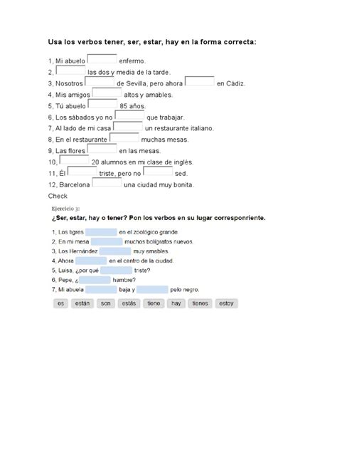 Ser Estar Tener Hay Pdf