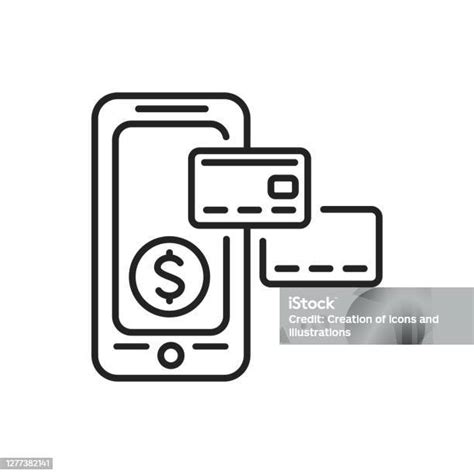 스마트 폰 블랙 라인 아이콘의 인터넷 뱅킹 모바일 응용 프로그램 웹 페이지 모바일 앱 프로모션용 픽토그램 Ui Ux Gui