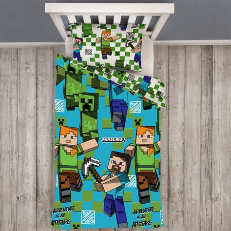 Minecraft Drawn Duvet Cover And Pillowcase Set