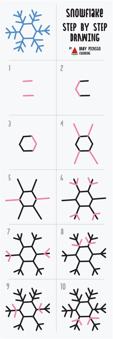 Snowflakes Are Drawn In Different Directions To Show How They Can Be Used For The Design