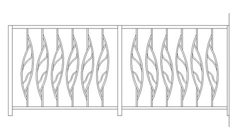 Dynamic Railing Wooden Front Elevation Cad Block Details Dwg File