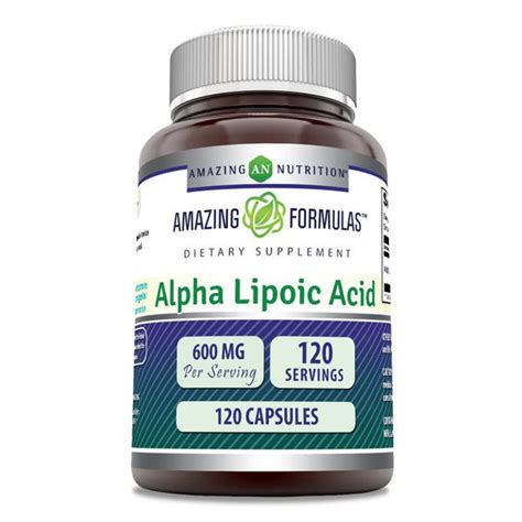 Amazing Formulas Alpha Lipoic Acid 600 Mg 120 Capsules Amazing