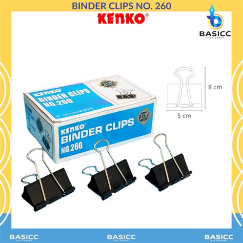 Jual Kenko Binder Clip Klip Penjepit Kertas No 260 1Box 12Pcs