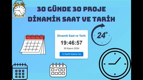 G Nde Proje Html Css Javascript Ile Saat Format De M Youtube